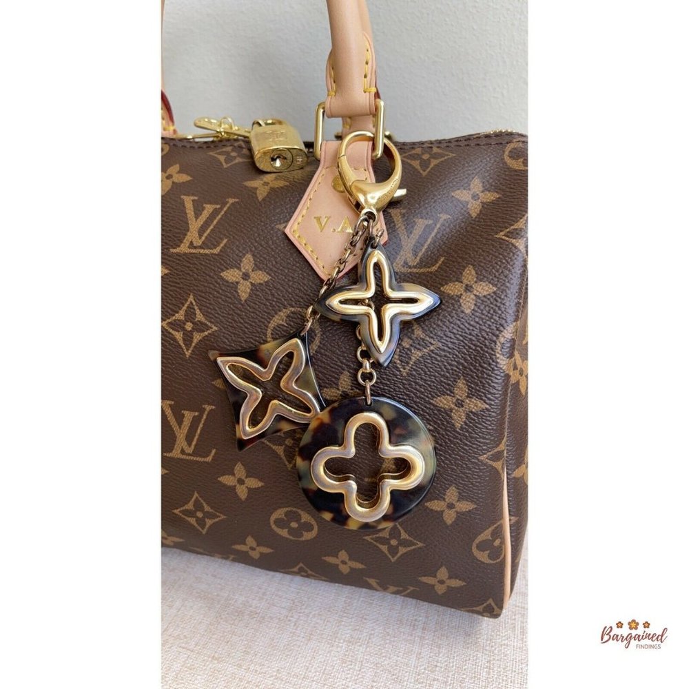 Authentic Louis Vuitton Tortoise Shell Bag Charm - Gem
